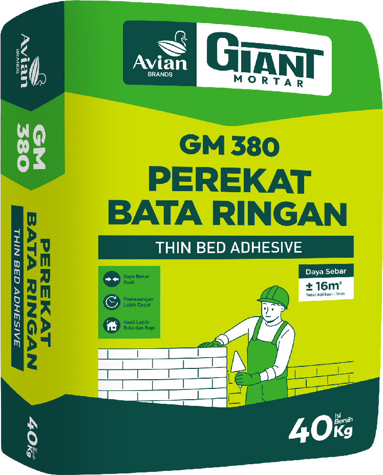Giant Mortar 380 - Perekat Bata Ringan - Avian Brands